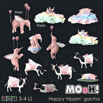 Second Life Marketplace - MOoH! Rainbow cloud pig wiggly 3LI (Animated ...