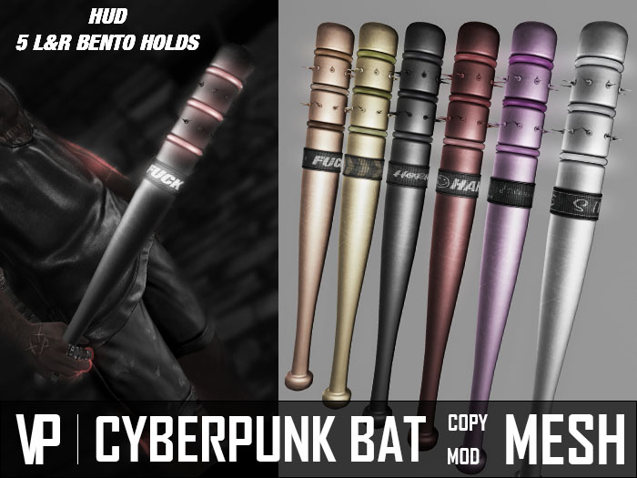 Second Life Marketplace - =VP= Cyber Punk Baseball Bat Bento Pose COPY ...