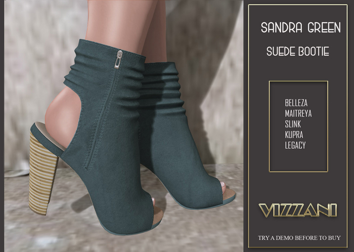 Second Life Marketplace - FANTASTIC BOOTIE MESH MOD. SANDRA GREEN ...