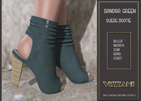 Second Life Marketplace - FANTASTIC BOOTIE MESH MOD. SANDRA GREEN ...