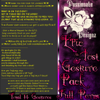 Second Life Marketplace - Epic Host Gesture Pack