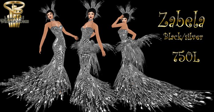 Second Life Marketplace - House of Beningborough - Zabela- Black/silver
