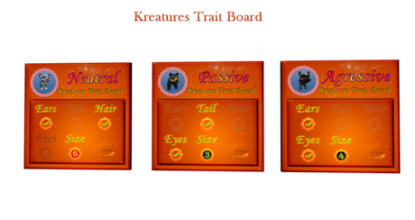 Second Life Marketplace - Kreatures Trait Board