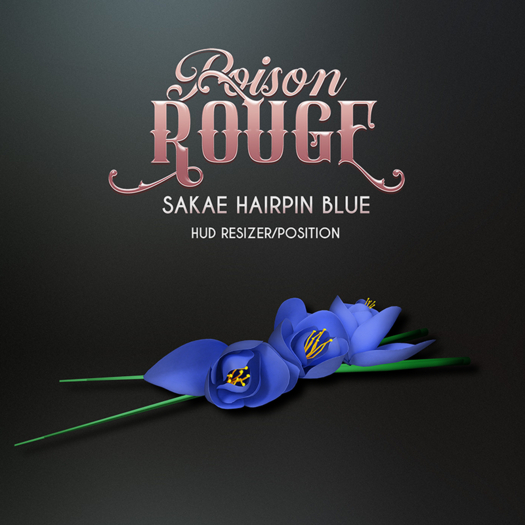 Second Life Marketplace - POISON ROUGE Sakae Hairpin Blue