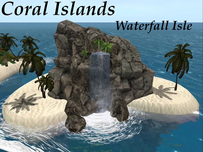 Second Life Marketplace - SIRENS CALL CORAL ISLANDS WATERFALL ISLAND 62 LI