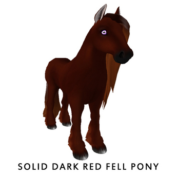 Second Life Marketplace - Solid Dark Red Fell Pony Bundle
