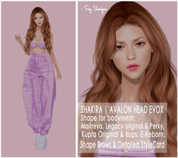 Second Life Marketplace - -SU- Shakira SHAPE AVALON HEAD EVOX