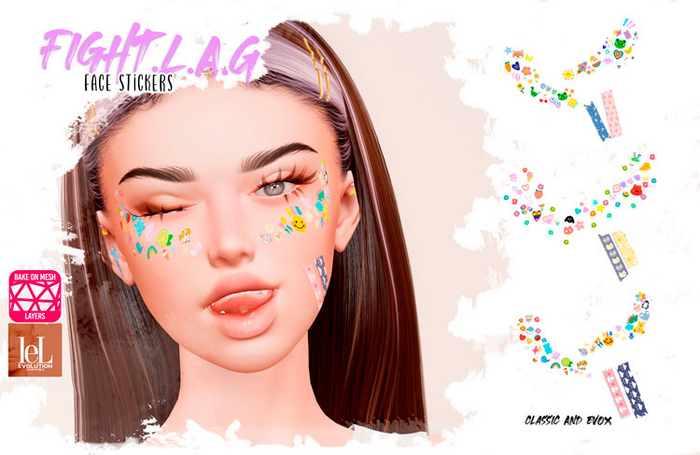 Second Life Marketplace - [L I G E I A ] FIGHT L.A.G Face Stickers