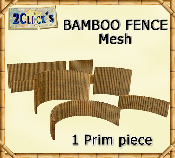 Second Life Marketplace - VT BAMBOO PACK FENCE MESH