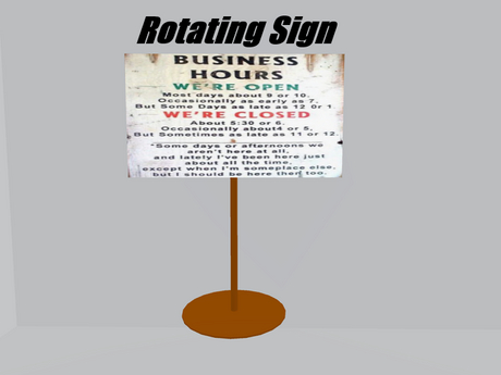 Second Life Marketplace - Rotating sign-Business Hours