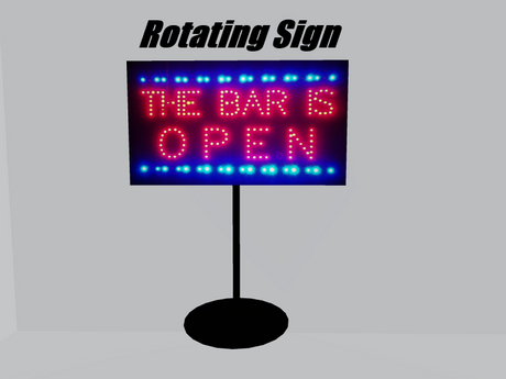 Second Life Marketplace - Rotating sign-Bar is Open