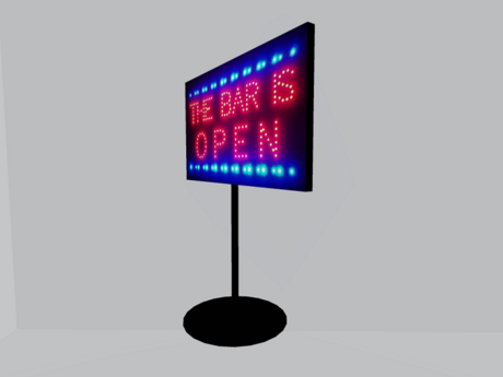 Second Life Marketplace - Rotating sign-Bar is Open