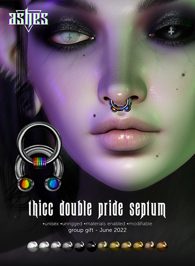 Second Life Marketplace - .ashes. thicc double septum (pride) GG