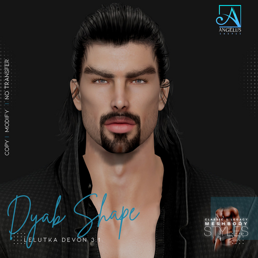 Second Life Marketplace - - ANGELUS - DYAB Shape For Lelutka DEVON Head ...