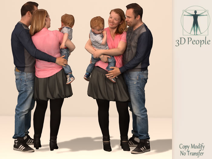 Second Life Marketplace - 3D People - Family - Parents & Baby Son (2LI)