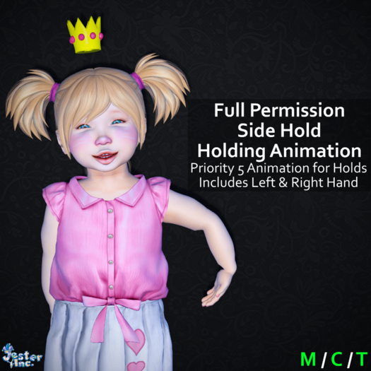 Second Life Marketplace - [Jester Inc.] Full Perm Side Hold Animation!