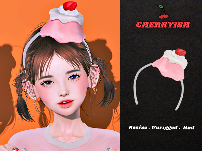 Second Life Marketplace - ::CHERRYISH:: Pudding Headband - Strawberry ...