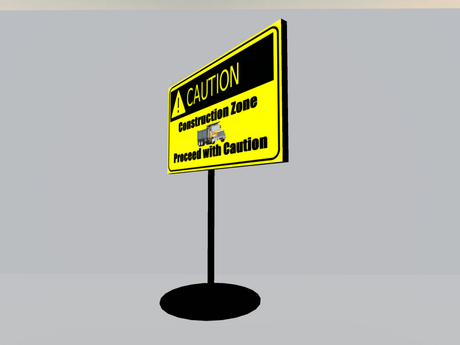 Second Life Marketplace - Rotating Sign-Construction Zone