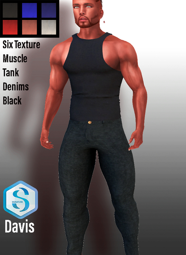 Second Life Marketplace - Brutal Way Muscle Six Texture Tank Denims ...