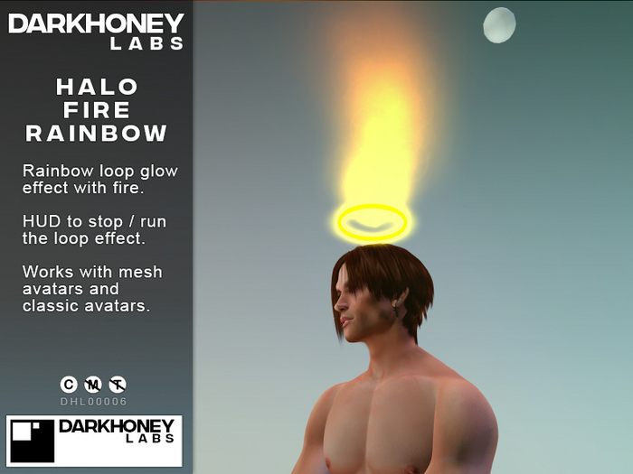 Second Life Marketplace - Halo Fire Rainbow LGBTQ Loop with HUD - DHL00006