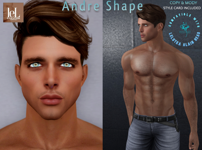 Second Life Marketplace - Shape Andre for Lelutka Alain Head ...