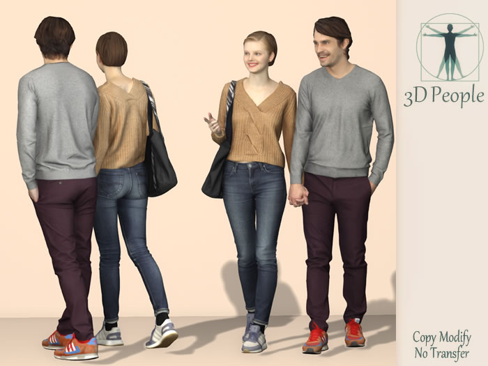 Second Life Marketplace - 3D People - Couples - Couple Walking (5LI)