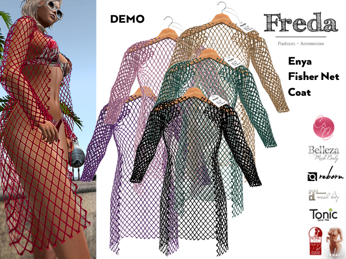 Second Life Marketplace - DEMO "Freda" Enya Fisher Net Coat, long ...