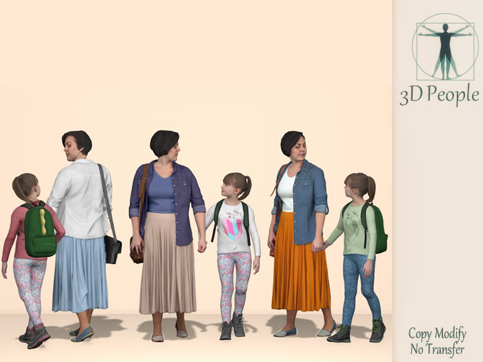 Second Life Marketplace - 3D People - Family - Mother & Daughter (4LI)