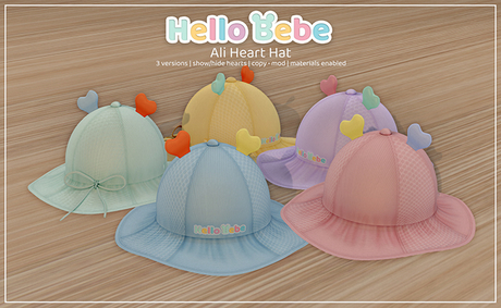 Second Life Marketplace - Hello Bebe - Ali Baby Beach Hat Yellow