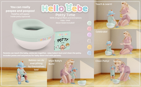 Second Life Marketplace - Hello Bebe - Potty Time Pink