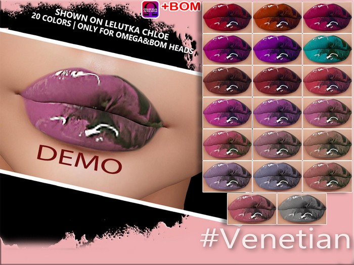 Second Life Marketplace - Sintiklia - Lipstick Venetian(Omega&BOM) - DEMO