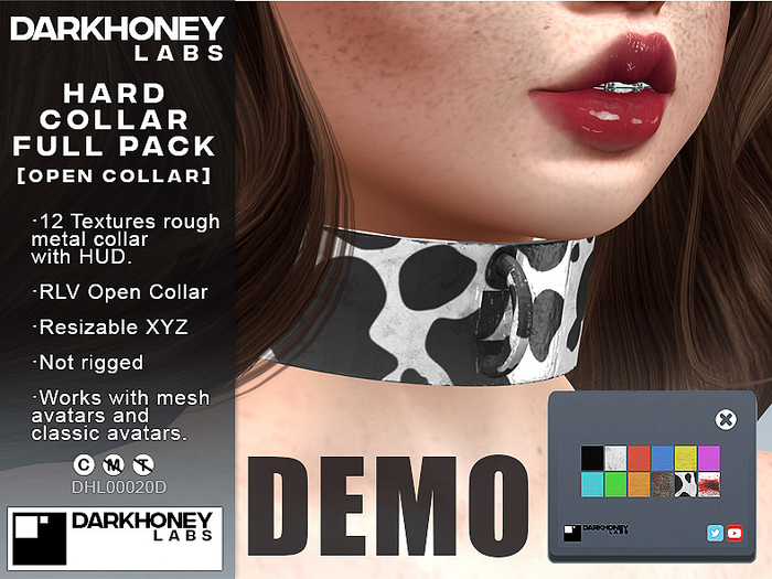 Second Life Marketplace - Hard Collar DEMO FULL PACK RLV Open Collar (OFFER PRICE)