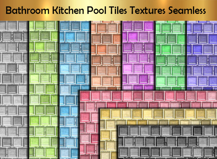 Second Life Marketplace - Bathroom Kitchen Pool Tiles Textures Seamless