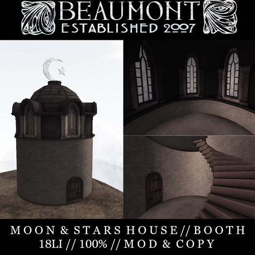 Second Life Marketplace - Moon & Stars House Cottage Fantasy Celestial ...