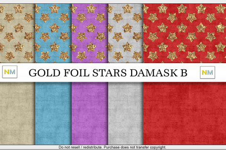 Second Life Marketplace - Gold Foil Stars Damask B 10 Seamless Fabric ...