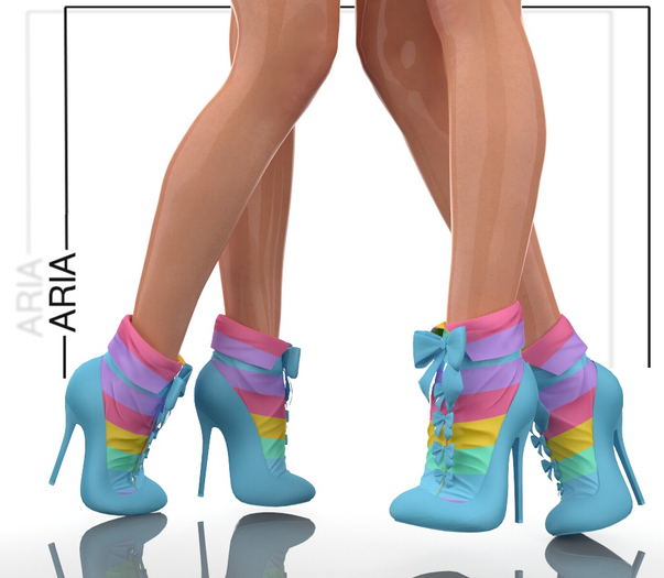 Second Life Marketplace - Rainbow Pastel Blue Shoes Maitreya Legacy ...