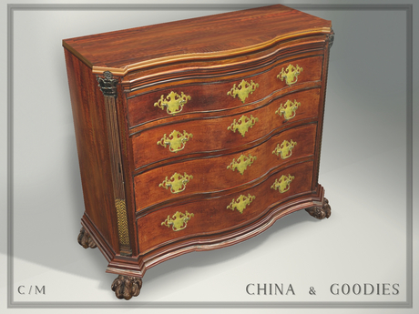 Second Life Marketplace - Chippendale Chest on Chest Secretaire -C&G-
