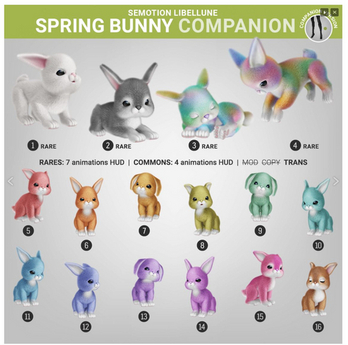 Second Life Marketplace - 2. SEmotion Libellune Spring Bunny Animesh RARE