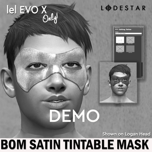 Second Life Marketplace - BOM LAYER SATIN TINTABLE MASK DEMO