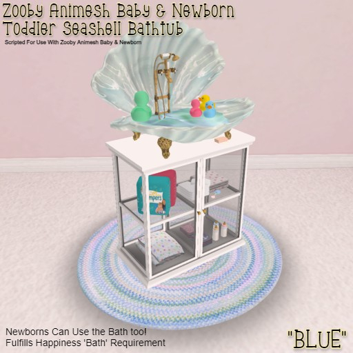 Second Life Marketplace - BLUE - Zooby Animesh Baby /Newborn Seashell ...