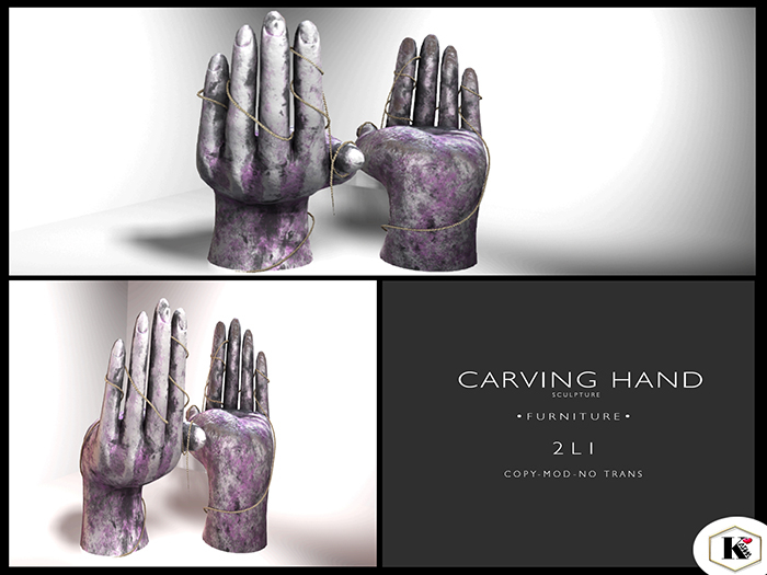 Second Life Marketplace - KARNA - Carving Hand Pink Metal
