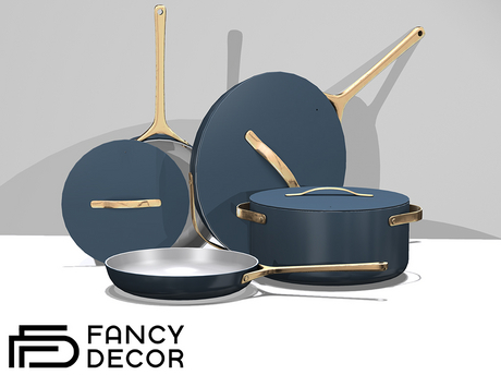 Second Life Marketplace - Fancy Decor: Enamel Cookware (Navy)