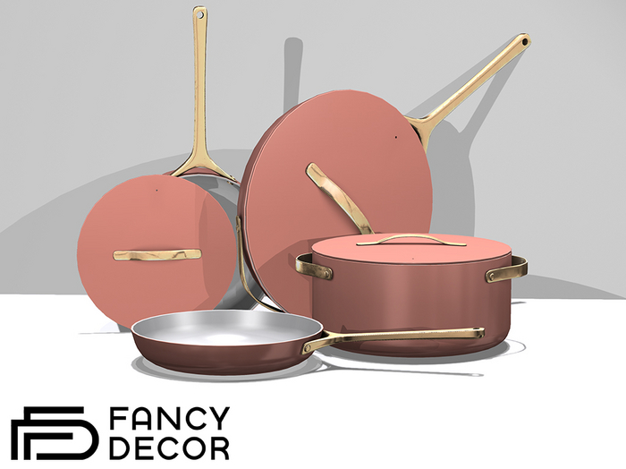 Second Life Marketplace - Fancy Decor: Enamel Cookware (Coral)