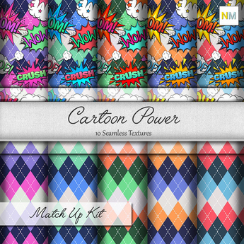 Second Life Marketplace - 3 For 2 Popart Memphis Cartoon Power Pop Art ...