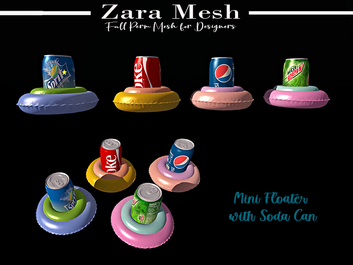 Second Life Marketplace - ZM - Beach - Mini Floater with Soda Can ...