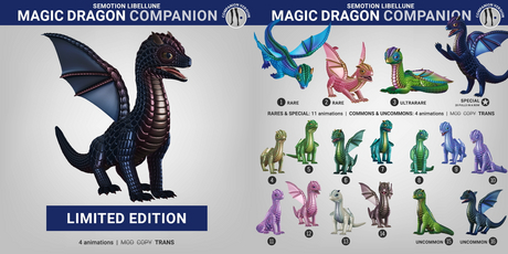 Second Life Marketplace - SEmotion Libellune Magic Dragon Companion RARE 01