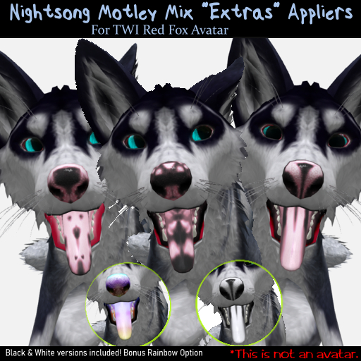 Second Life Marketplace - [NightSong] TWI Fox Extras: Motley Mix