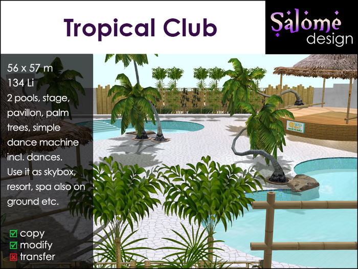 Second Life Marketplace - Salome design - Tropical Club - multi purpose ...