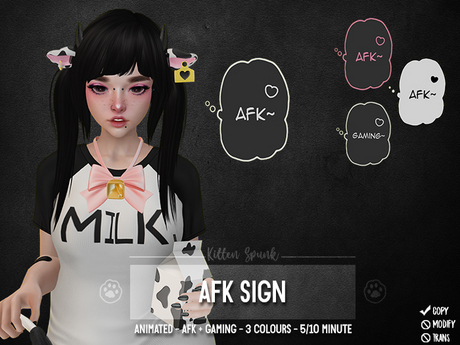Second Life Marketplace - +KS+ AFK sign