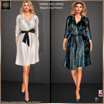 Second Life Marketplace - SAS - Marea Beige & Flowers Azul (MB & FM)